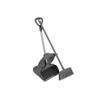 Vertical Grey Lobby Dust Pan with Cover & Broom