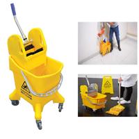 Nilkamal - Deluxe Single Mop Wringer Trolley 31L, Down Press Wringer